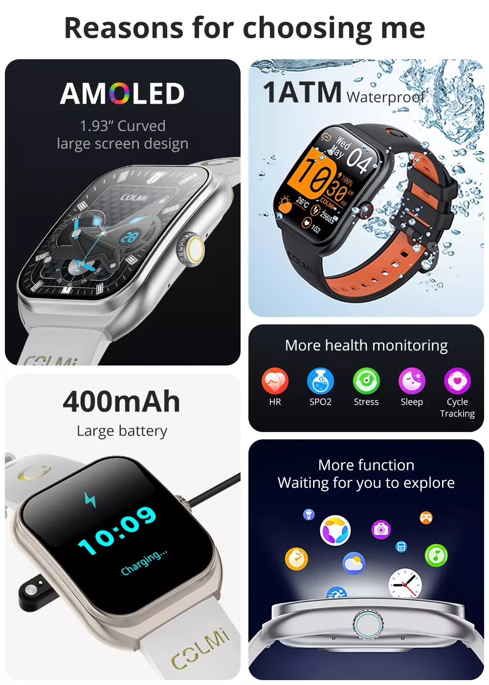 COLMI P86 AMOLED Bluetooth Calling Smartwatch price in Bangladesh - umrelo