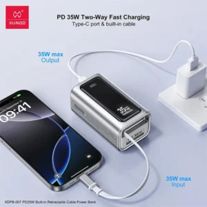 XUNDD XDPB-W007 PD35W 10000mAh Power Bank with Retractable Cable price ...