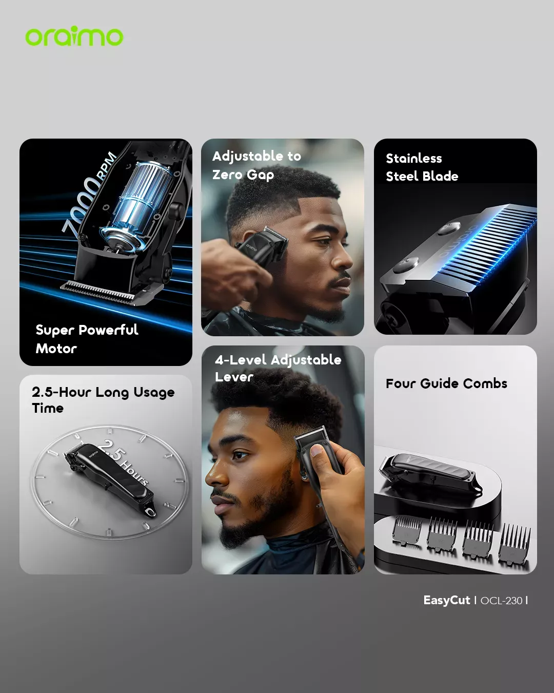 Oraimo Trimmer EasyCut Super Powerful Adjustable Hair Clipper (OCL-230 ...